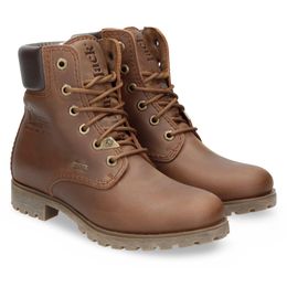 Panama Jack Damen Winterstiefelette "Panama", Gr. 42, braun, Nappaleder, Schuhe, Winterboots, Schnürboots, mit GORE-TEX, seitliche Logoprägung