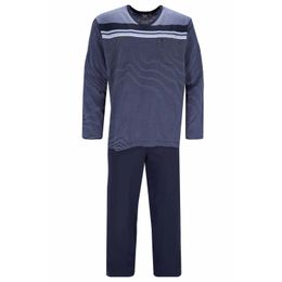 Hajo Herren Schlafanzug "Pyjama", Gr. 5XL, blau, Obermaterial: 62% Baumwolle CO. 38% Polyester PES., Homewear-Sets