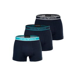 Emporio Armani Herren Boxershorts "Boxershort CORE LOGOBAND 3er Pack", Gr. XXL, blau, Obermaterial: 95% Baumwolle CO. 5% Elasthan EL., Unterhosen