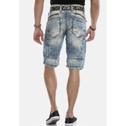 Cipo & Baxx CIPO & BAXX Herren Jeansbermudas "Bermuda & Short", blau, Basic, Gr. 29, unifarben, 100% Baumwolle, Jeans, aus reiner Baumwolle