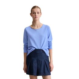 Marc O'Polo Damen Langarmshirt "aus Organic Cotton", blau, Basic, Gr. XS, MARC O'POLO DENIM, unifarben, Obermaterial: 100% Baumwolle, Shirts