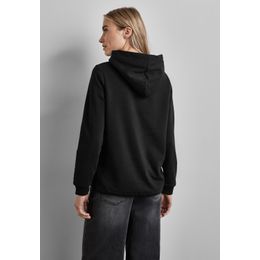 Street One Damen Hoodie, schwarz, Gr. 36, unifarben, Sweatware, 60% Baumwolle, 40% Polyester, Sweatshirts, mit Tunnelzug am Saum