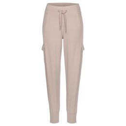 Venice Beach Damen Jogginghose, beige, Gr. 34, unifarben, Sweatware, Obermaterial: 95% Baumwolle, 5% Elasthan. B&uuml;ndchen: 95% Baumwolle, 5% Elasthan,