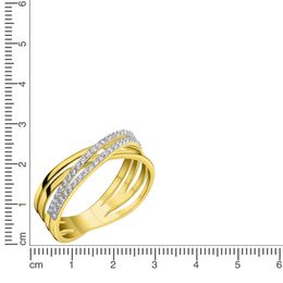 Firetti Damen Goldring "Schmuck Geschenk Gold 375 Fingerring Ring", 58, Gelbgold 375, 4mm, gelb, Gelbgold 375, Fingerringe, mit Zirkonia (synth.)