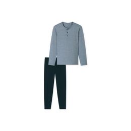 Schiesser Herren Schlafanzug "Pyjama Casual Essentials", Gr. S, blau, Obermaterial: 100% Baumwolle CO., Homewear-Sets