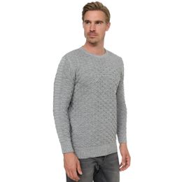 Rusty Neal Damen Strickpullover, grau, Gr. XXXL, unifarben, 70% Polyacryl, 30% Baumwolle, Pullover, mit modernem Strickmuster