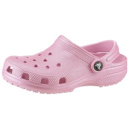 Crocs Kinder Clog "Classic K", Gr. 34, rosa, Croslite , Glitzer, schimmernd, Schuhe, Sommerschuh, Hausschuh, Badeschuh mit schwenkbarem Fersenriemchen