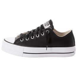 Converse Damen Sneaker "CHUCK TAYLOR ALL STAR PLATFORM LEATHER", Gr. 37,5, schwarz-wei&szlig;, Leder, Schuhe