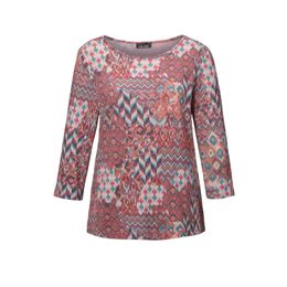 GOLDNER Damen Print-Shirt "Shirt", rot, Gr. 46, Obermaterial: 95% Viskose CV. 5% Elasthan EL., Shirts