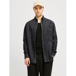Jack & Jones JACK & JONES Herren Jeanshemd "JJICREEK JJSHIRT L/S AKM 596 NOOS", blau, Gr. XS, unifarben, Web, Obermaterial: 100% Baumwolle, Hemden