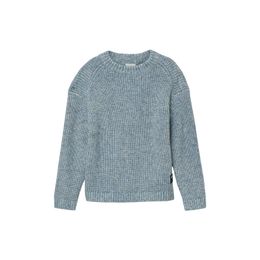 s.Oliver JUNIOR Jungen Strickpullover, blau, Gr. 116, meliert, Strick, Obermaterial: 70% Baumwolle, 30% Polyacryl, Pullover, im Loose Fit, Rundhals