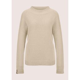 Madeleine Mode MADELEINE Damen Longpullover "Pullover Kurzer Stehkragen-Pullover", gold, Gr. 48, Obermaterial: 40% Viskose CV. 28% Polyamid PA. 22% Wolle WO. 6%