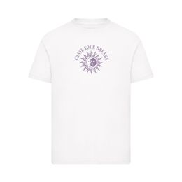 MisterTee Mädchen T-Shirt "MisterTee Chase Your Dreams Sun And Moon Tee"weiß, Gr. 110, bedruckt, 100% Baumwolle, Shirts
