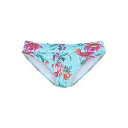 Sunseeker Damen Bikini-Hose "Modern", blau, Gr. 38, bedruckt, floral, Polyamid, Badehosen, mit Umschagbund