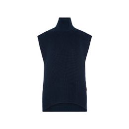Damen Pullunder, blau, Gr. ML, SENSES.THE LABEL, Strukturmuster, Rippstrick, Material: 100% Baumwolle, Pullover, aus Baumwolle
