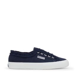 Superga Damen Sneaker "3750 JERSEY ROUCHES LEGGERA", Gr. 36, blau, Textil, Schuhe
