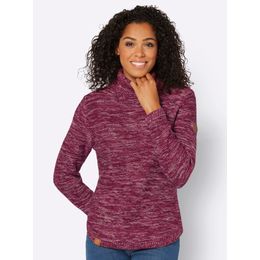 Casual Looks Damen Rollkragenpullover "Pullover", rot, Gr. 42, meliert, unifarben, 54% Baumwolle, 46% Polyacryl, Pullover