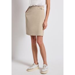 Street One Damen Minirock, beige, Gr. 42, unifarben, Stoff, 70% Viskose, 25% Polyester, 5% Elasthan, Röcke, mit seitlichen Einschubtaschen