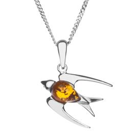 OSTSEE-SCHMUCK Damen Kette mit Anh&auml;nger "OSTSEE-SCHMUCK Kette mit Anh&auml;nger Schwalbe", 42cm, Silber 925 (Sterlingsilber), L: 42, silber, Silber 925