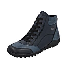 Remonte Damen Schn&uuml;rboots, Gr. 36, blau, Leder, Lederimitat, Schuhe, Winterboots, Stiefelette, Boots mit wasserabweisender TEX-Membran