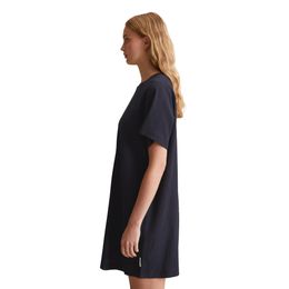 Marc O'Polo Damen Minikleid "im T-Shirt-Stil", blau, Gr. S, MARC O'POLO DENIM, unifarben, Obermaterial: 56% Baumwolle, 43% Viskose, 1% Elasthan, Kleider