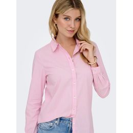 Jacqueline de Yong JDY Damen Hemdbluse "JDYMIO L/S SHIRT WVN NOOS", rosa, Gr. 38, gestreift, Web, Obermaterial: 72% Baumwolle, 24% Polyester, 4% Elasthan, Blusen,