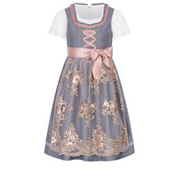 N&uuml;bler N&Uuml;BLER M&auml;dchen Dirndl "Kinderdirndl Gerhild", blau, Gr. 152, Obermaterial: 100% Polyester PES., Kleider