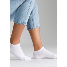 Camano Damen Sneakersocken "Sneakersocken 4er Pack", Gr. 43, wei&szlig;, 80% Viskose, 19% Polyamid, 1% Elasthan, uni, Socken