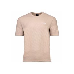 BOSS Herren T-Shirt "T-Shirt Waffle T-Shirt 1er Pack", beige, Gr. M, Obermaterial: 60% Baumwolle CO. 40% Polyester PES., Shirts