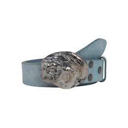 Damen Lederg&uuml;rtel, blau, Gr. 105, RETTUNGSRING G&Uuml;RTEL, unifarben, Leder, G&uuml;rtel, mit austauschbarer Schlie&szlig;e &raquo;Auster Muschel Schwarz&laquo;