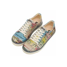 DOGO Damen Sneaker "Classic Schn&uuml;rsneaker Burano Island Damen Sneaker", Gr. 38, bunt, Lederimitat, Schuhe, Handgefertigt