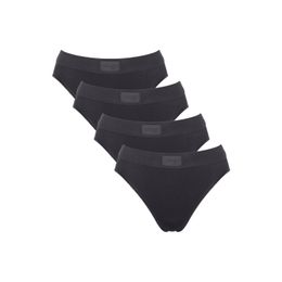 Sloggi Damen Slip "Slip Double Comfort Tai 4P 4er Pack", Gr. XL, schwarz, Obermaterial: 93% Baumwolle CO. 7% Elasthan EL., Unterhosen