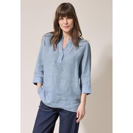 Cecil Damen Klassische Bluse, blau, Gr. L, gestreift, Web, 100% Leinen, Blusen, aus Leinen