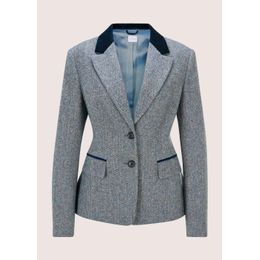 Madeleine Mode MADELEINE Damen Jackenblazer "Blazer Blazer"marine, rauchblau, Gr. 40, Obermaterial: 50% Baumwolle CO. 16% Polyacryl PAN. 15% Polyester PES. 14%