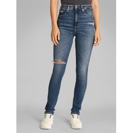Damen Skinny-fit-Jeans "HIGH RISE SKINNY", blau, Gr. 26, Calvin Klein Jeans, unifarben, Denim/Jeans, Obermaterial: 94% Baumwolle, 4%