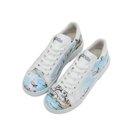 DOGO Damen Sneaker "Ace Low-Top Sneaker Life Goes On Damen Sneaker, Ace Low-Top", Gr. 36, blau, Lederimitat, Schuhe, Handgefertigt