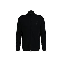 Gant Herren Sweatshirt "Strickjacke CASUAL COTTON ZIP CARDIGAN", schwarz, Gr. XL, Obermaterial: 100% Baumwolle CO., Sweatshirts
