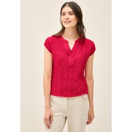Cecil Damen Kurzarmbluse, rot, Gr. XXL, unifarben, Web, 99% Baumwolle, 1% Elasthan, Blusen, aus Baumwolle mit Stretchanteil