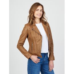 JCC Damen Bikerjacke "8167", braun, Gr. 36, Obermaterial: 100% Lammleder. Futter: 100% Polyester, Jacken