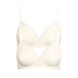 LISCA Damen Soft-BH "2er Pack Soft BH Ines", Gr. 85, beige, Stoff, Obermaterial: 95% Baumwolle CO. 5% Elasthan EL., BHs