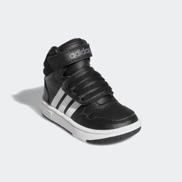 Mädchen Sneaker "HOOPS MID", adidas Sportswear, Gr. 19, schwarz, Synthetik, Textil, Schuhe