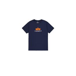 Herren T-Shirt "Basic T-Shirt BL Rubber", blau, Gr. S, Alpha Industries, Obermaterial: 90% Baumwolle, 10% Polyester, Shirts