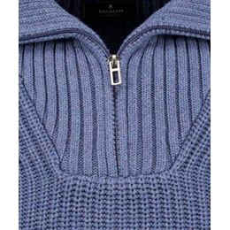 Rundhalspullover Ragman, Herren, Gr. 52, blau, melange, 782, 100% Baumwolle, ohne Ausschnitt, Pullover Rundhalspullover