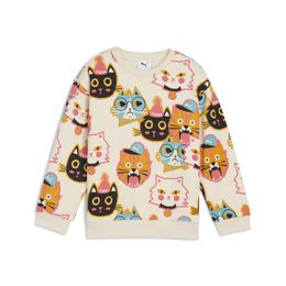 Puma M&auml;dchen Sweatshirt "Moody Cat Sweatshirt Kinder", wei&szlig;, Gr. 110, Obermaterial: 68% Baumwolle, 32% Polyester; Rippe: 3% Elasthan, 97% Baumwolle,