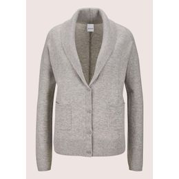Madeleine Mode MADELEINE Damen Strickjacke "Strickjacke Strickjacke mit Good Cashmere", silber, Gr. 44, Obermaterial: 90% Schurwolle WV. 10% Kaschmir WS.,