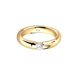 NENALINA Damen Verlobungsring "Damenring Solit&auml;r mit Zirkonia 925 Silber", 58mm, Silber 925 (Sterlingsilber), 4mm, gold, Silber 925 (Sterlingsilber),
