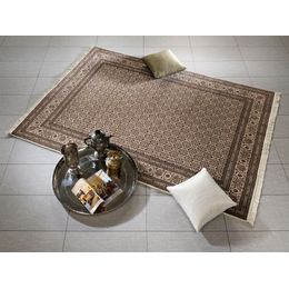 Orientteppich, B:250cm H:4mm L:300cm, beige, OCI DIE TEPPICHMARKE, Seide, Wolle, Teppiche, "Cavari Herati", handgekn&uuml;pft, mit Fransen, Wohnzimmer,