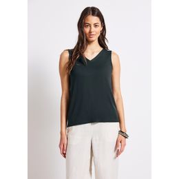 Street One Damen T-Shirt, gr&uuml;n, Gr. 36, unifarben, Stoff, 95% Viskose, 5% Elasthan, Shirts, aus elastischem Materialmix