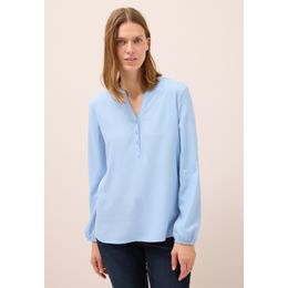 Cecil Damen Langarmbluse, blau, Gr. XXL, unifarben, Stoff, 100% Viskose, Blusen, aus softer Viskose
