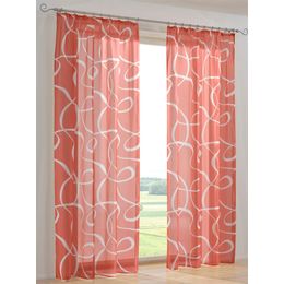 Gardine HEINE HOME, B:140cm H:225cm, rot, Polyester, Gardinen